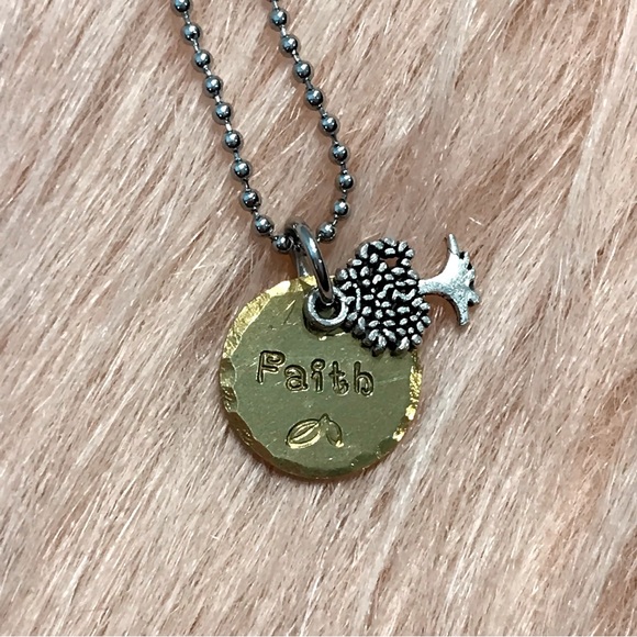 Hand Crafted | Jewelry | Handstamped Faith Tree Charm Necklace | Poshmark